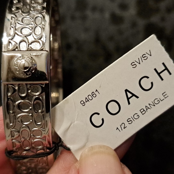 Coach | Accessories | Nwt Coach Silver Plated Bangle Bracelet With ...